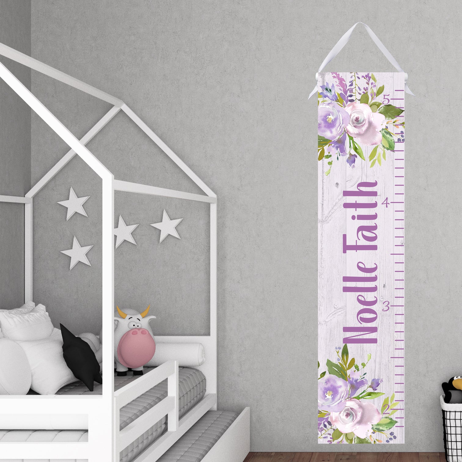 Lavender Floral Growth Chart - Personalized – ghemb.com